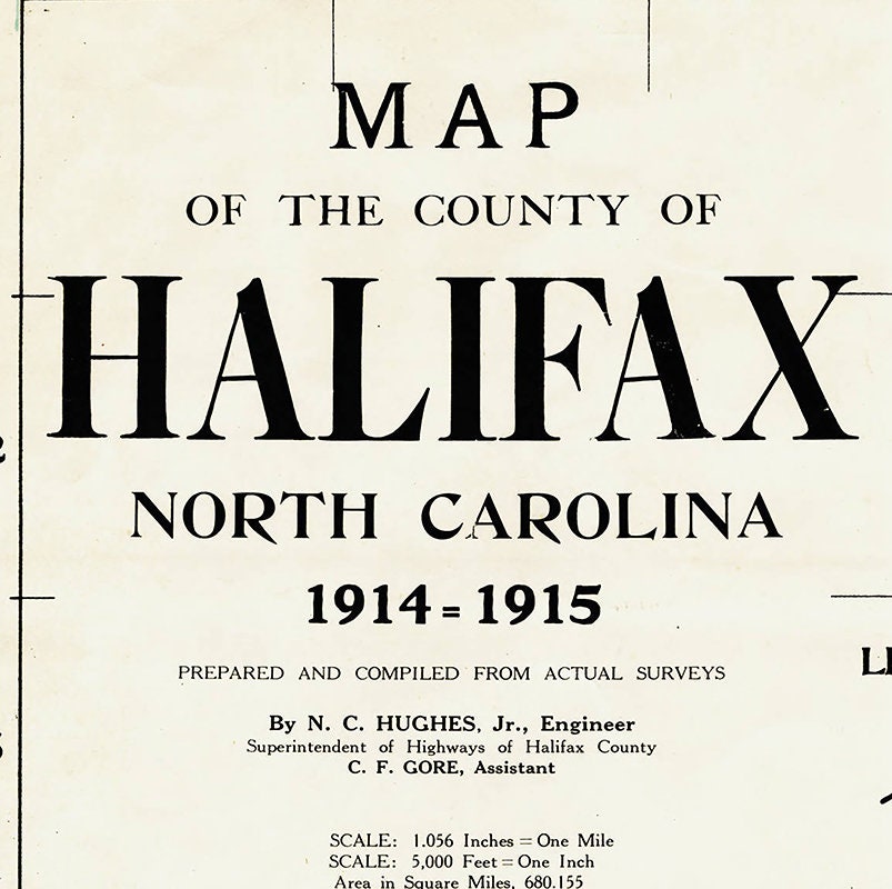 1914-Karte von Halifax County, North Carolina - Etsy.de