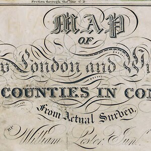 1833 Map of New London & Windham Counties Connecticut - Etsy