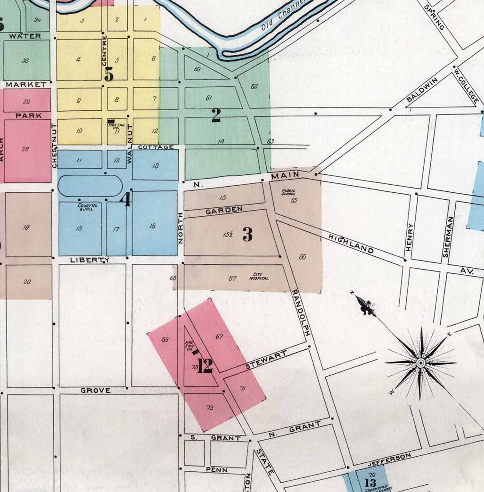 1896 Town Map of Meadville Crawford County Pennsylvania | Etsy