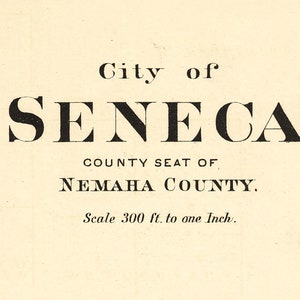 1887 Town Map of Seneca Nemaha County Kansas - Etsy