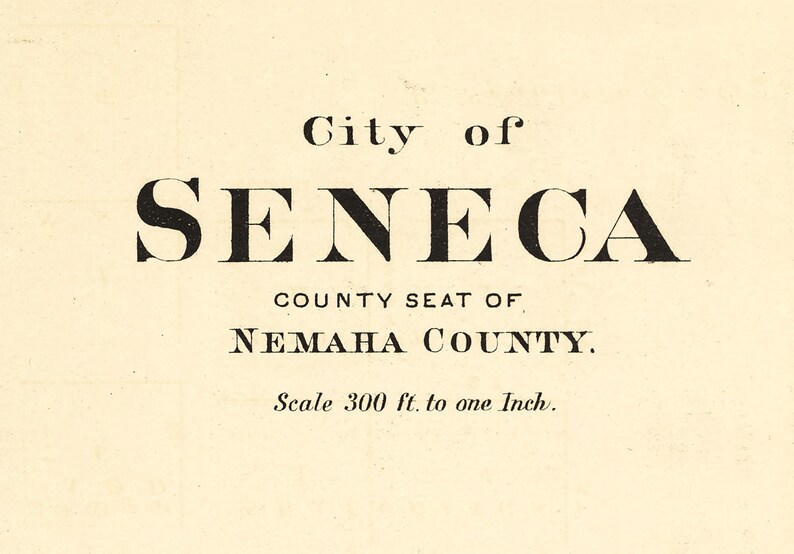 1887 Town Map of Seneca Nemaha County Kansas - Etsy