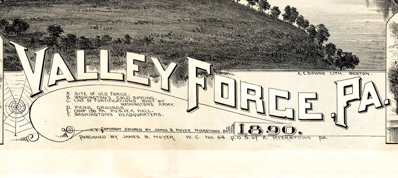 1890 Panoramic Map of Valley Forge Pennsylvania - Etsy