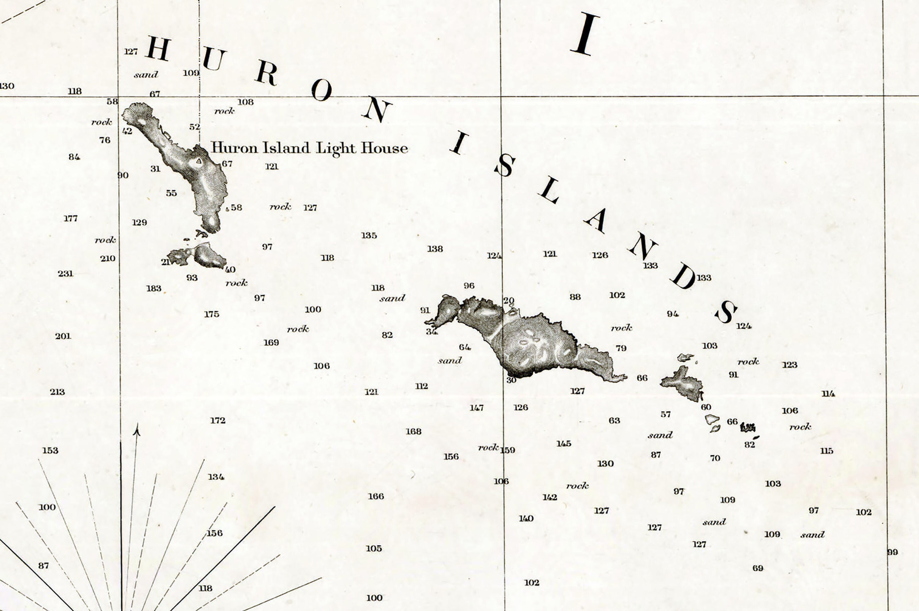 1869 Nautical Map of Huron Bay and Huron Islands Lake Superior - Etsy