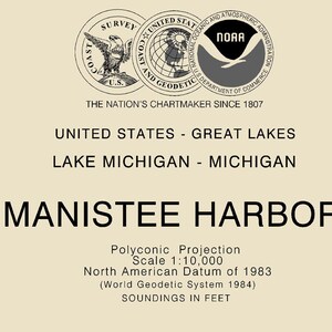2015 Nautical Map of Manistee Harbor Manistee County Michigan - Etsy