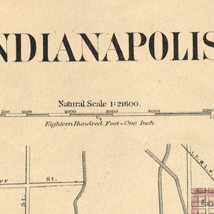 1875 Map of Indianapolis Marion County Indiana - Etsy