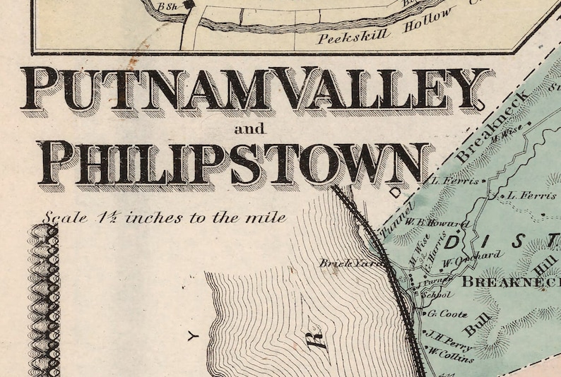 1867 Map of Putnam Valley and Philipstown New York - Etsy