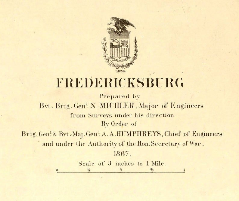 1867 Map of Fredericksburg Virginia - Etsy