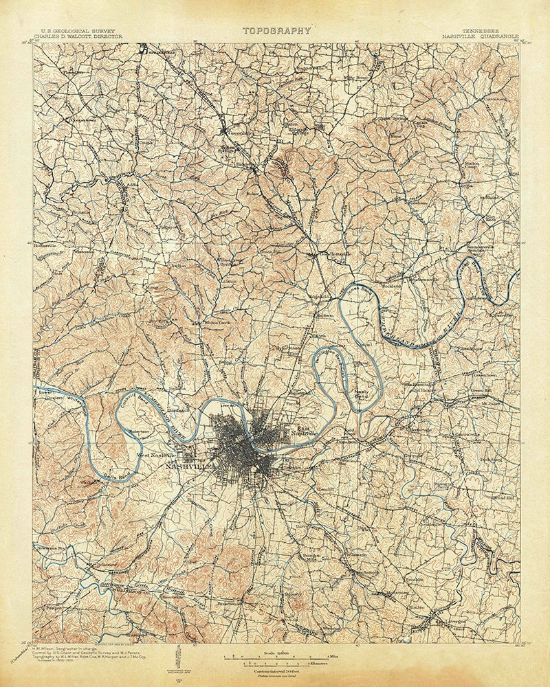 Nashville Tennessee Elevation Map