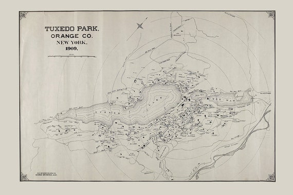1909 Map of Tuxedo Park Orange County New York | Etsy