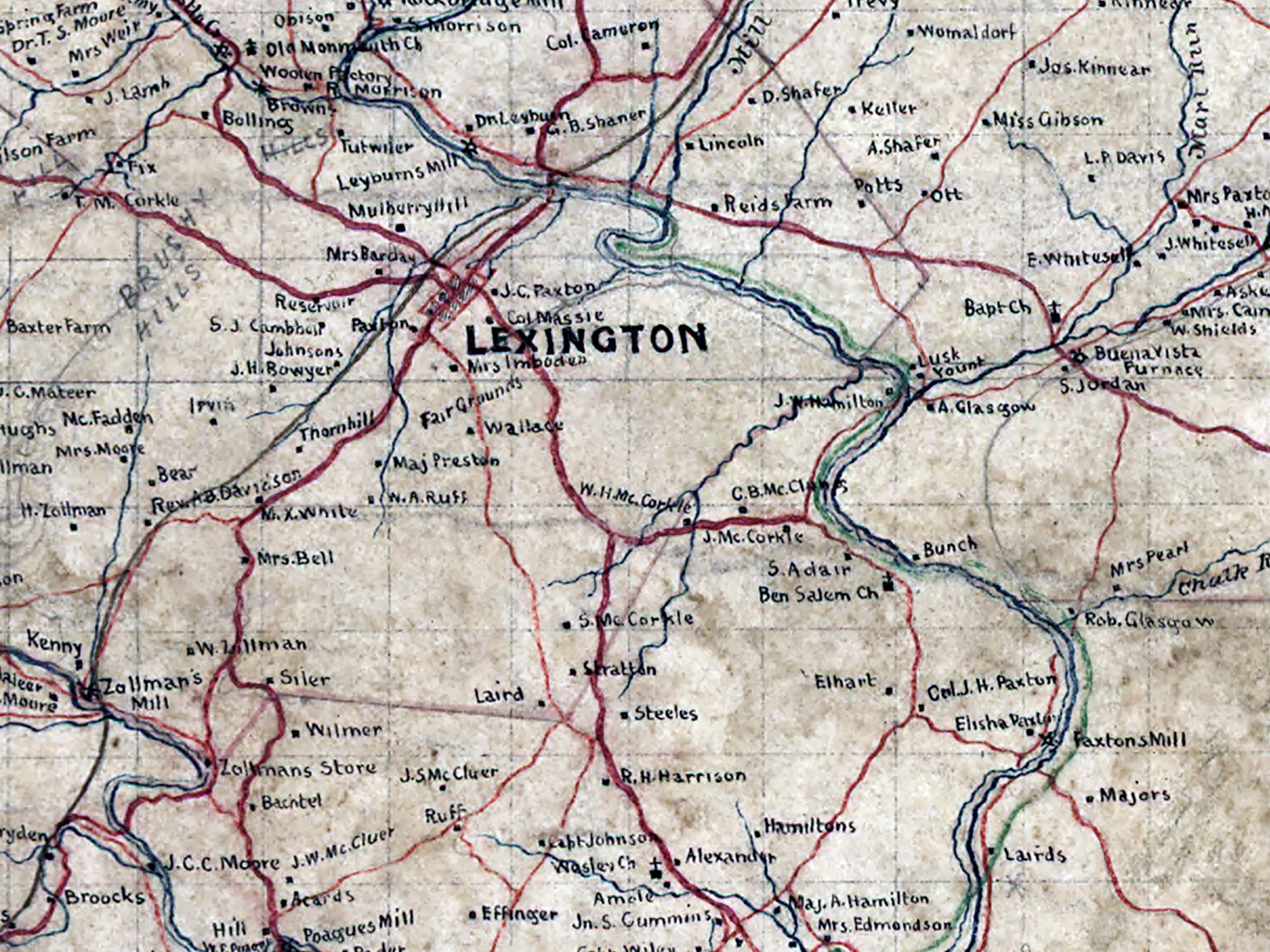 1861 Map of Rockbridge County Virginia - Etsy