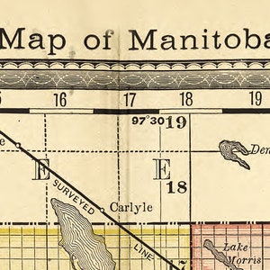 1881 Map of Manitoba Canada - Etsy