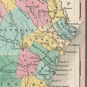 1827 Map of Georgia - Etsy