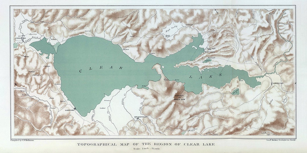 1887 Map of Clear Lake California - Etsy