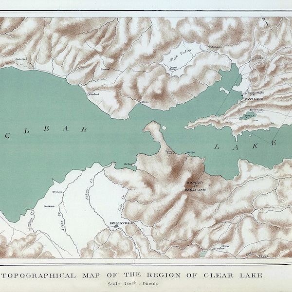 Clear Lake Ca Map - Etsy