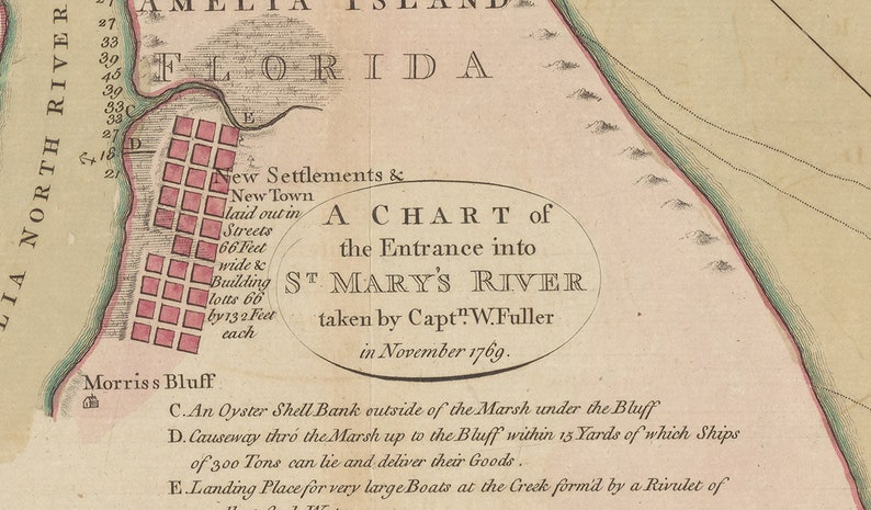 1770 Map of Amelia Island Florida - Etsy