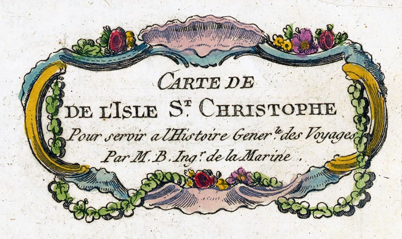 1754 Map of St Christopher - Etsy