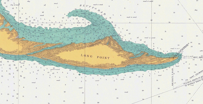 1904 Nautical Map of Presque Isle to Conneaut & Long Point - Etsy