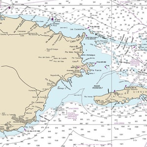 2013 Nautical Map of Puerto Rico and Virgin Islands - Etsy