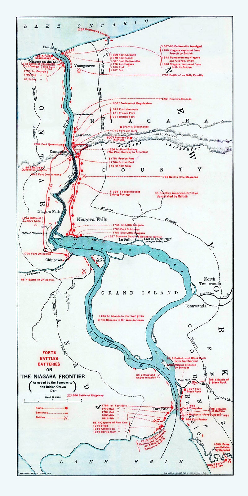 1764 Map of the Niagara Frontier Forts and Battles - Etsy Canada
