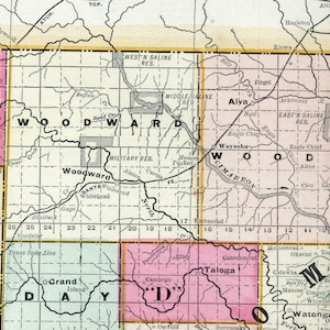 1899 Map of Oklahoma and Indian Territory - Etsy