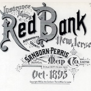 1895 Map of Red Bank Monmouth County New Jersey - Etsy