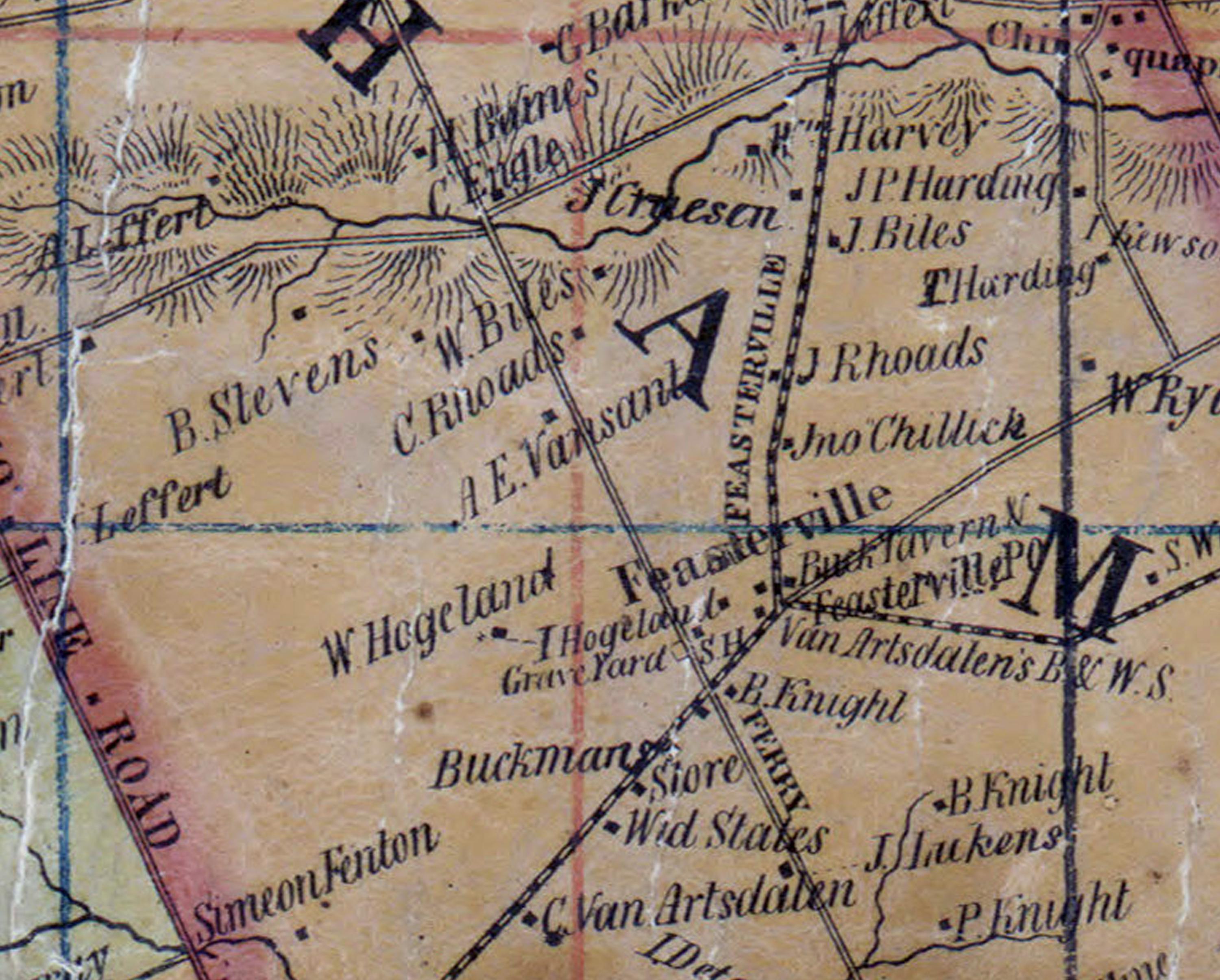 1850 Map of Southampton Township Bucks County Pennsylvania - Etsy