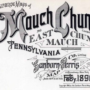 1896 Town Map of Mauch Chunk Carbon County Pennsylvania - Etsy