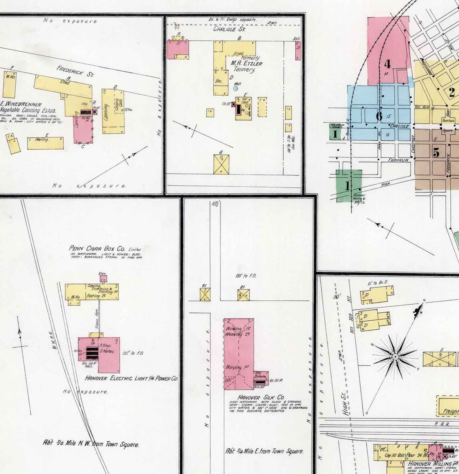 1896 Town Map of Hanover York County Pennsylvania - Etsy