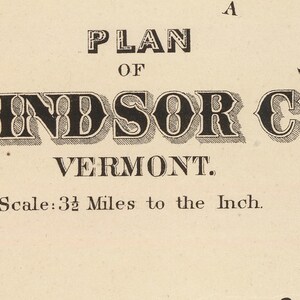 1876 Map of Windsor County Vermont - Etsy