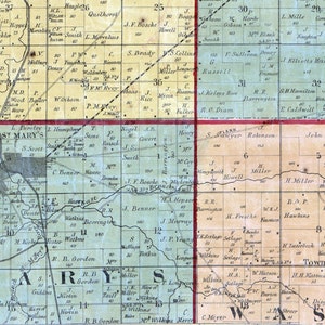 1860 Farm Line Map of Auglaize County Ohio Wapakoneta Minster - Etsy