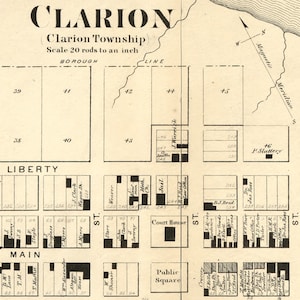 1865 Map of Clarion County PA Oil Wells Genealogy - Etsy
