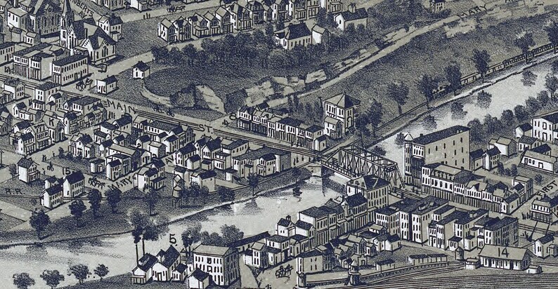 1897 Panoramic Map of Carnegie Allegheny County Pa - Etsy