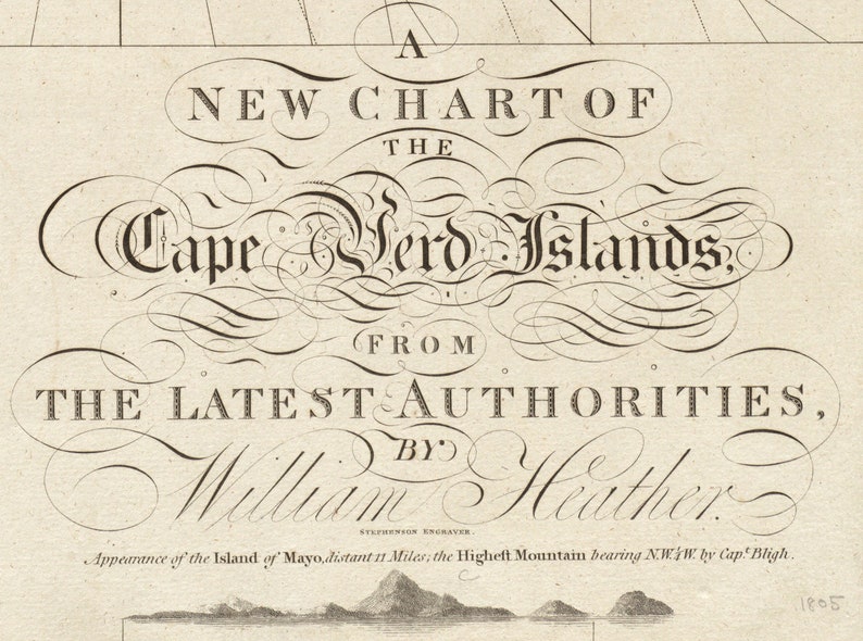 1805 Map of the Cape Verde Islands - Etsy
