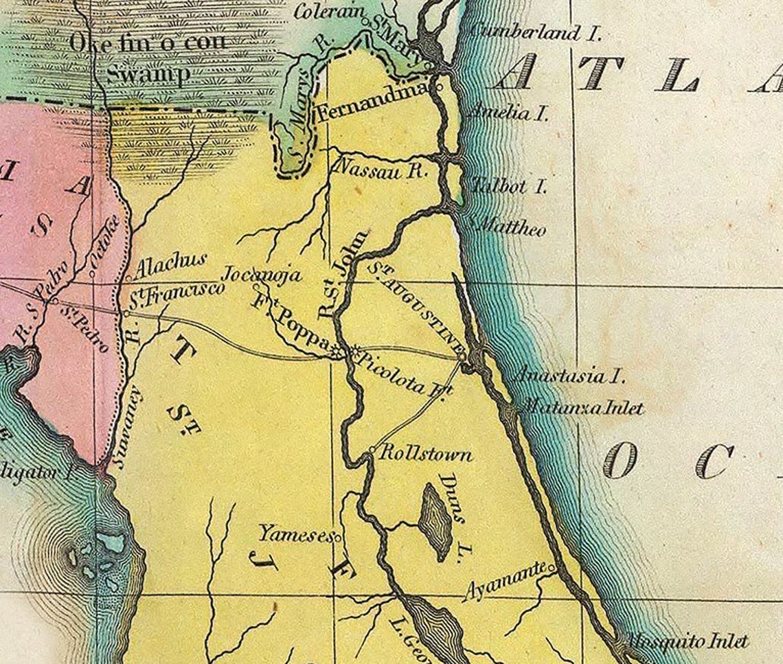 1822 Map of Florida | Etsy