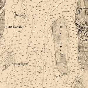 1874 Nautical Chart of Mouth Detroit River - Etsy Canada