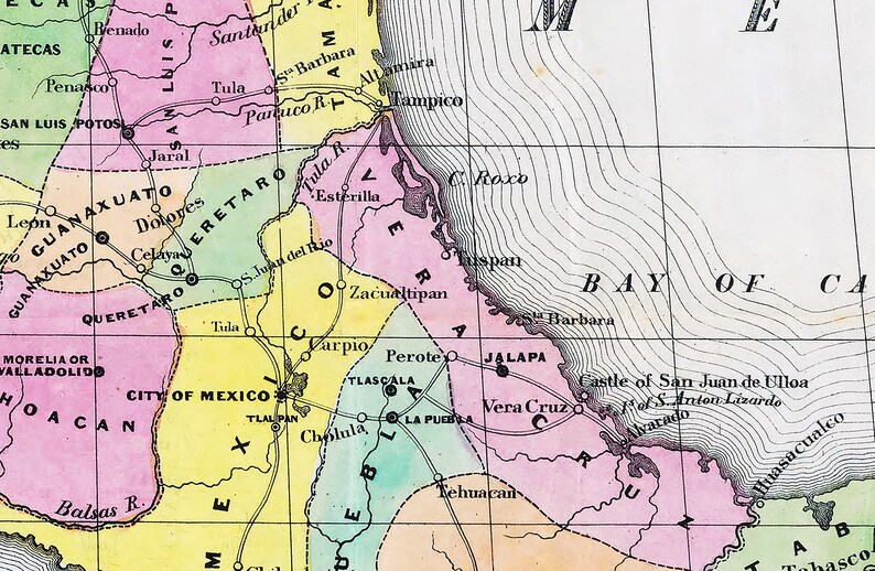 1846 Map of Mexico - Etsy