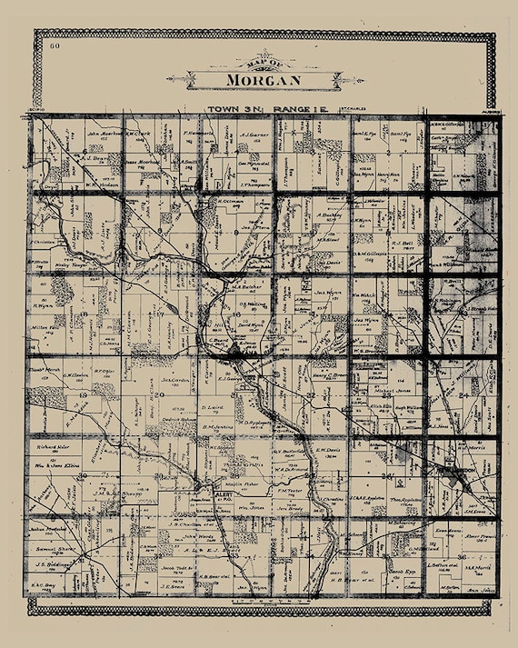 1885 Farm Line Map of Morgan Township Butler County Ohio | Etsy