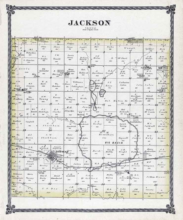 1884 Map of Jackson Township Mcpherson County Kansas - Etsy