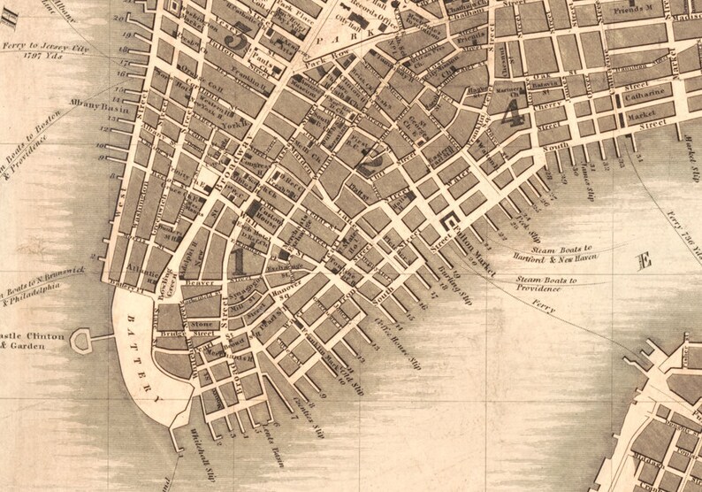 1834 Map of New York City - Etsy