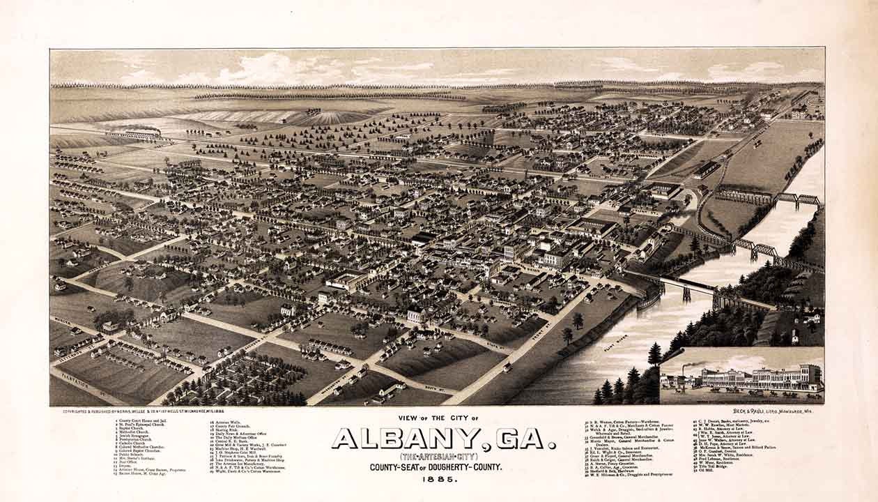 1885 Panoramic Map of Albany Georgia Dougherty County - Etsy