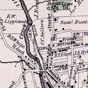 1876 Town Map of Darby Delaware County Pennsylvania - Etsy