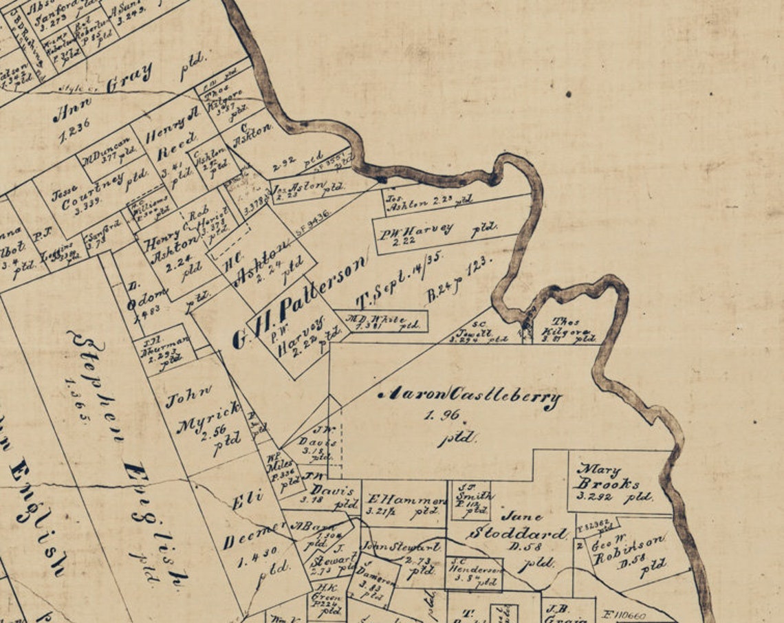 1897 Farm Line Map of Shelby County Texas - Etsy