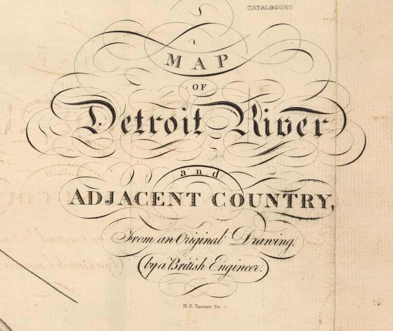 1813 Map of the Detroit River and Adjacent Country - Etsy