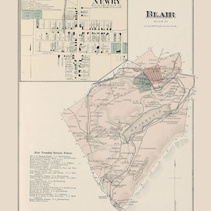 1873 Map of Blair Township Blair County Pennsylvania Newry - Etsy