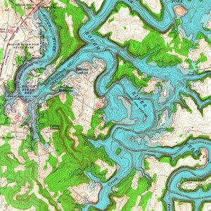 1963 Topo Map of Rough River Lake Kentucky - Etsy
