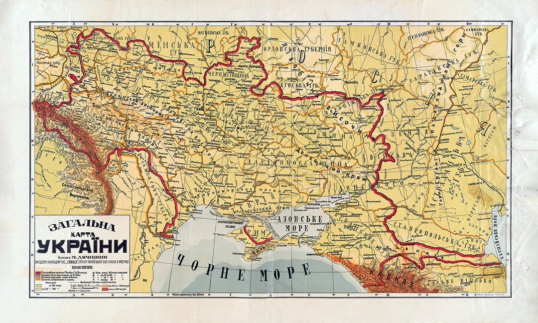 1922 Map of Ukraine Administrative and Political Districts - Etsy