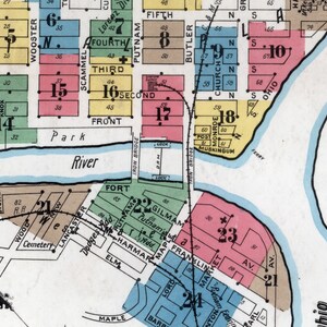 1900 Map of Marietta Washington County Ohio - Etsy