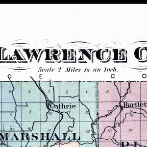 1879 Map of Lawrence County Indiana - Etsy