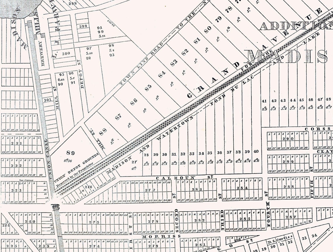 1857 Map of Madison Wisconsin Lake Menona | Etsy