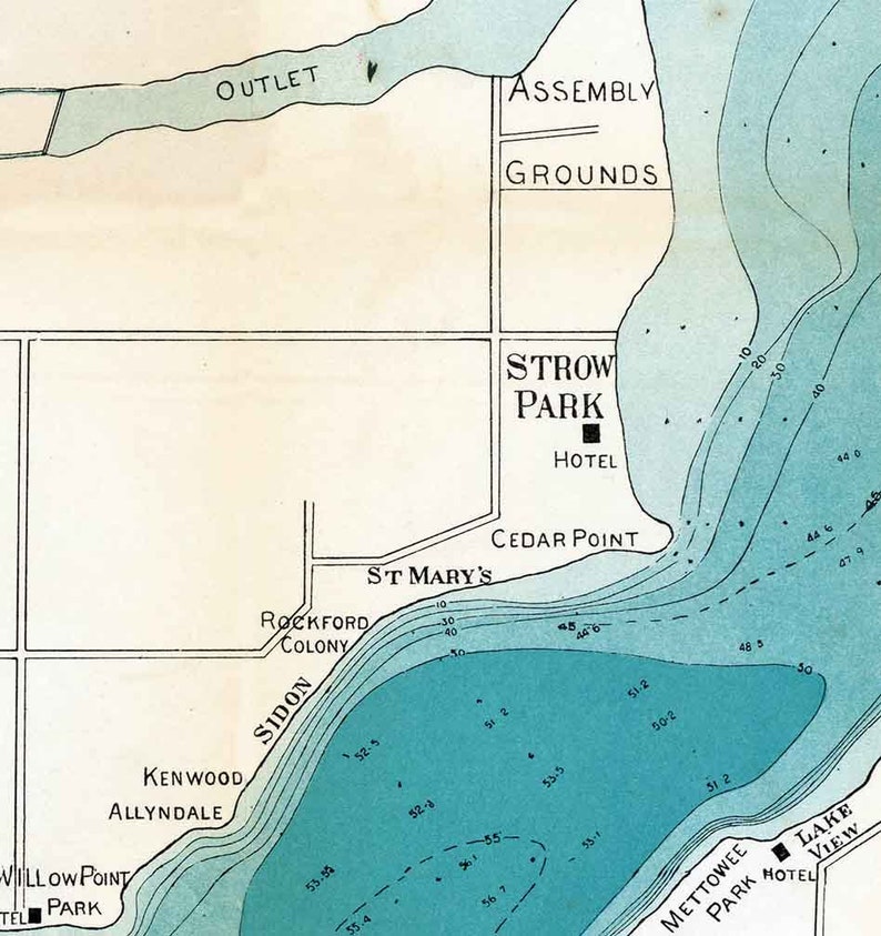 1898 Map of Delavan and Lauderdale Lakes Walworth County | Etsy